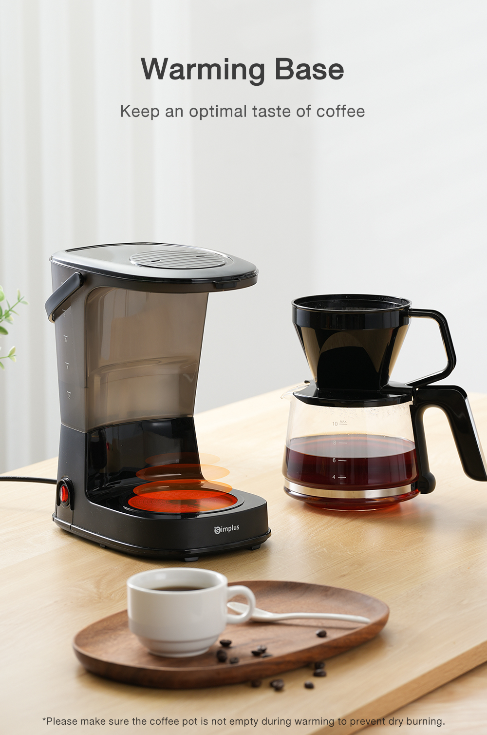 Simplus Dual Use Coffee Maker | 1.25L Capacity |10 Cups Auto Drip ...