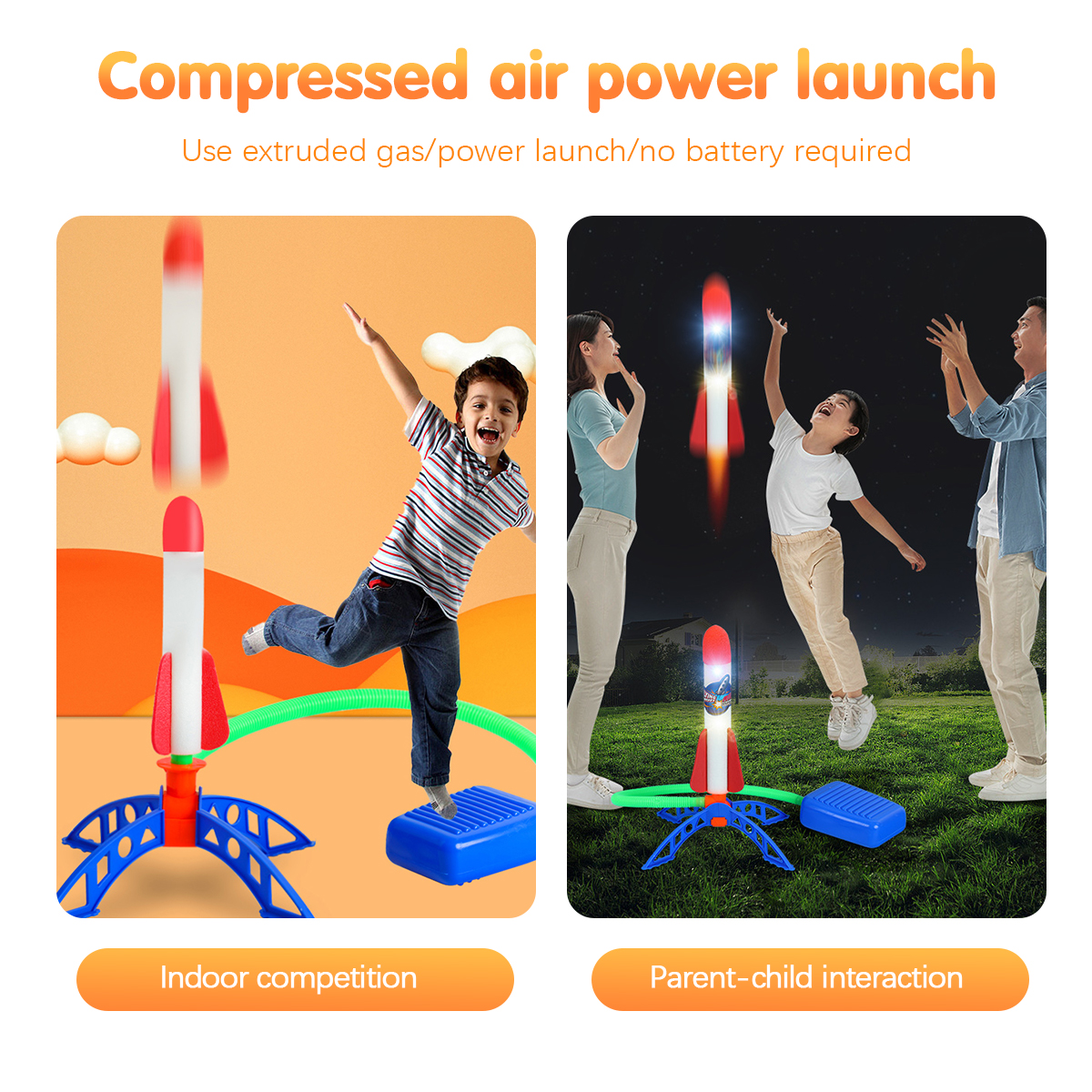 Flying Mini Rocket Toys Luminous Foot Rocket Jump Air Rocket Outdoor ...