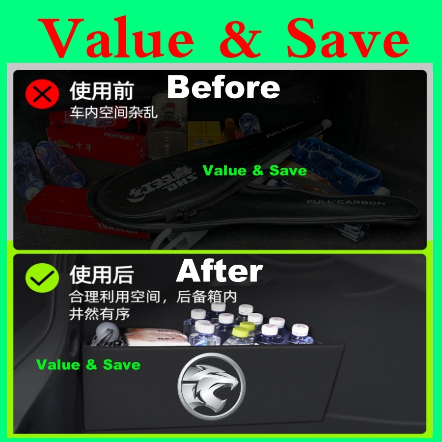 Proton S70 Rear Boot Side Storage Box Car Auto Accessories Organizer ...
