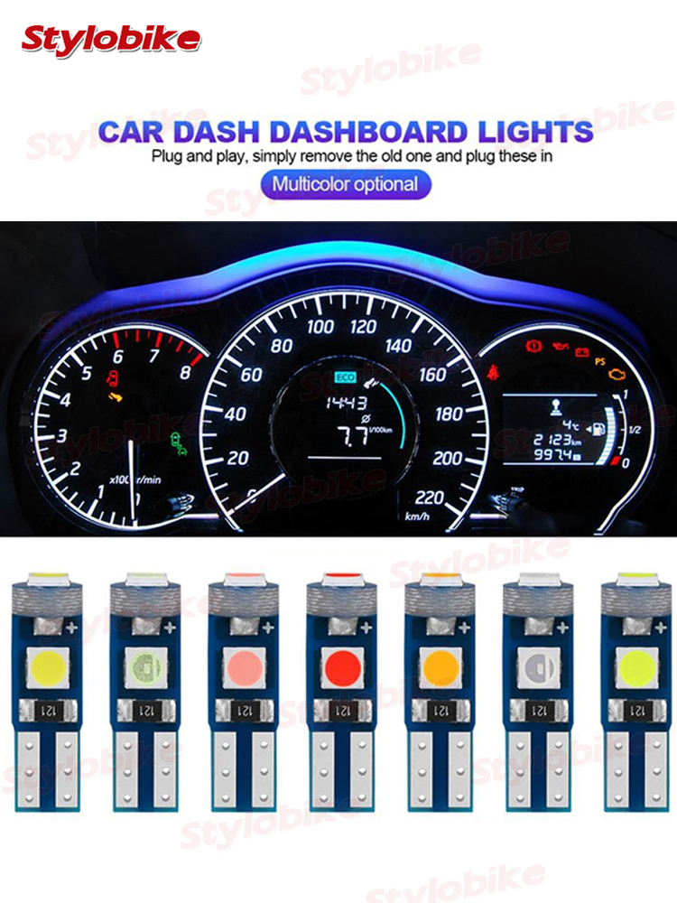 LED Dashboard Light Wedge Instrument Lamp Indicator Signal Bulbs 3030 ...