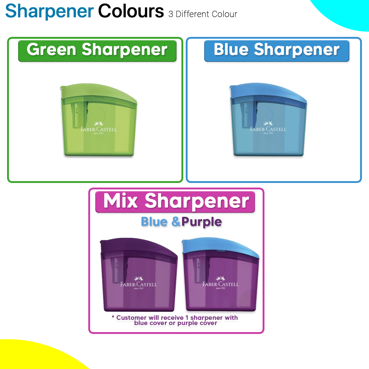 Faber Castell Sharpener Pengasah Pensil Click Box Pencil Sharpener -(1s ...