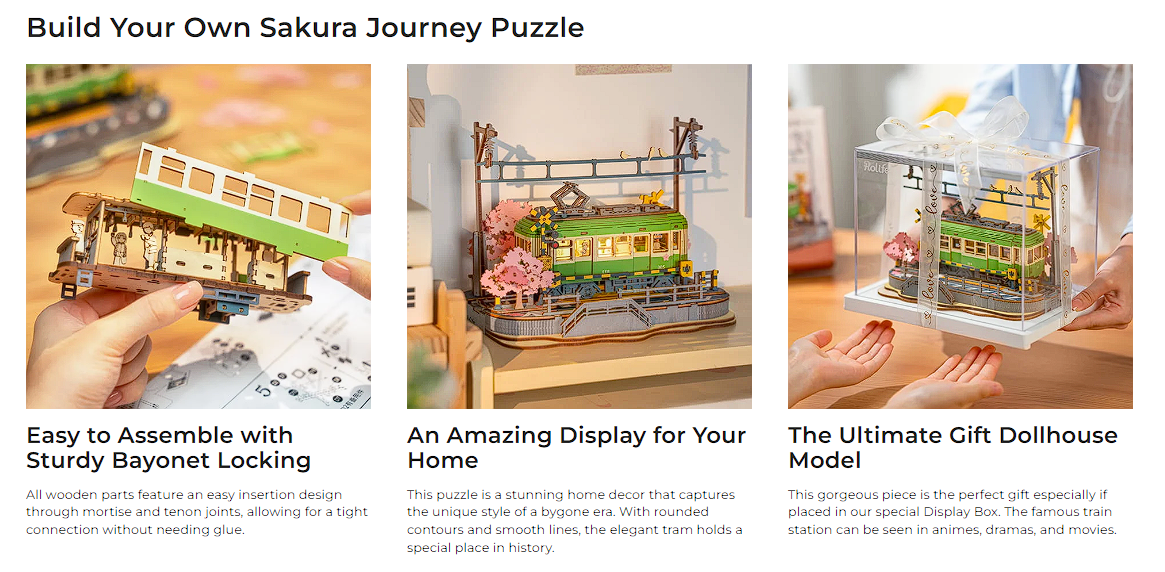 [Ready Stock][Valentine Gift] Robotime Rolife 3D Wooden Puzzle Sakura Journey TGS02, 223PCS ...