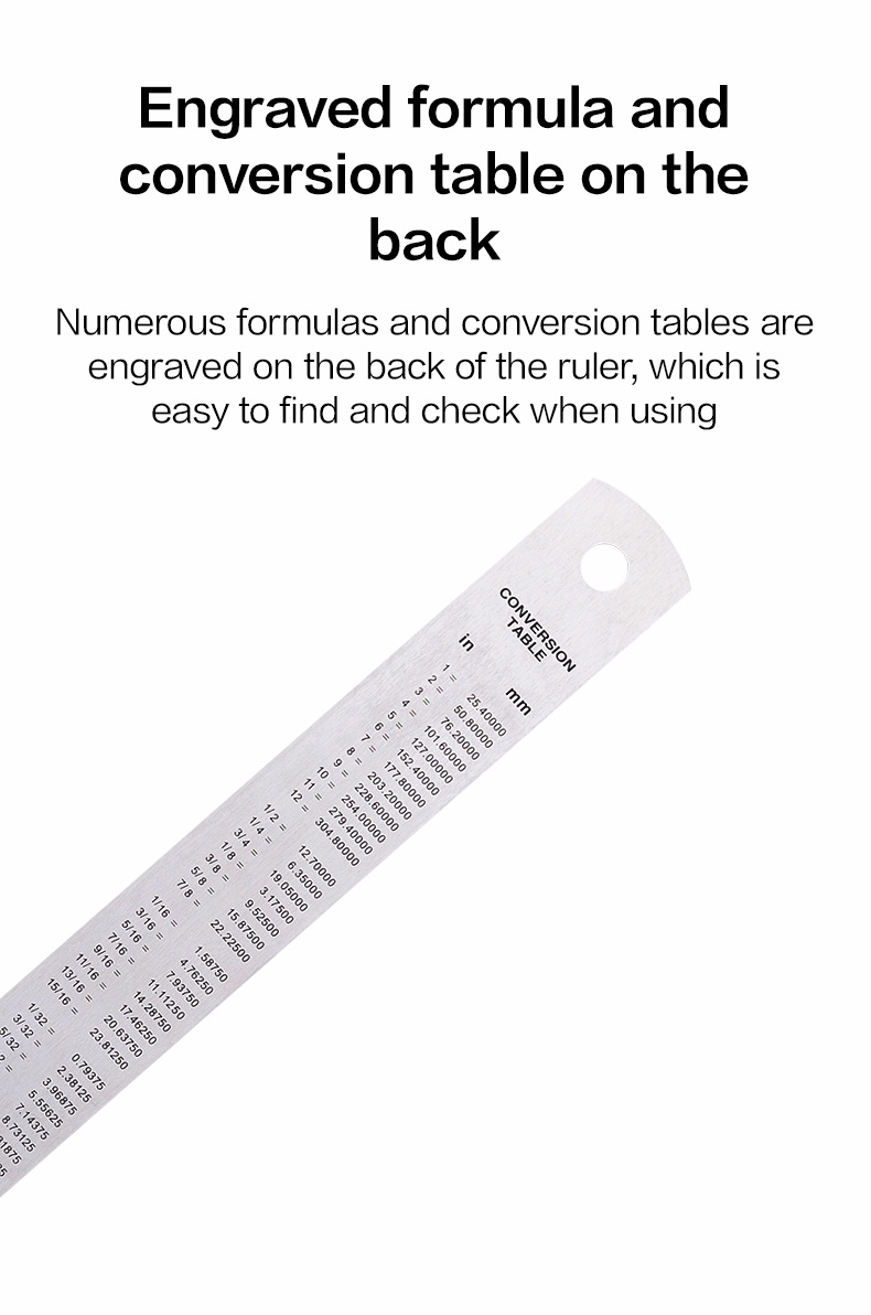 Deli Metric Metal Ruler Steel Scale Durable Precision Measuring Tool ...