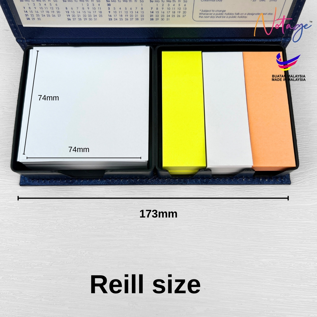 ReStick Memo Box with 200 sheets of Plain Memo Pads and 3 Colour ...