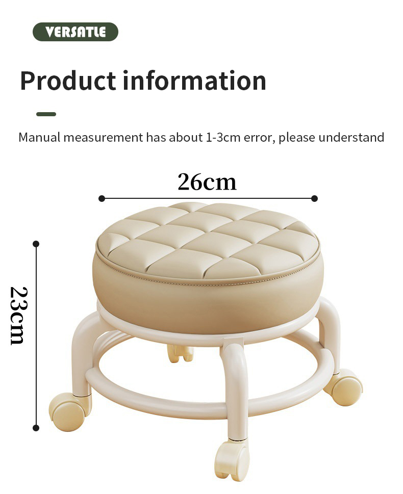 Creative Low Stool With Wheel Small Round Sofa Stool Foot Pulley Moving ...
