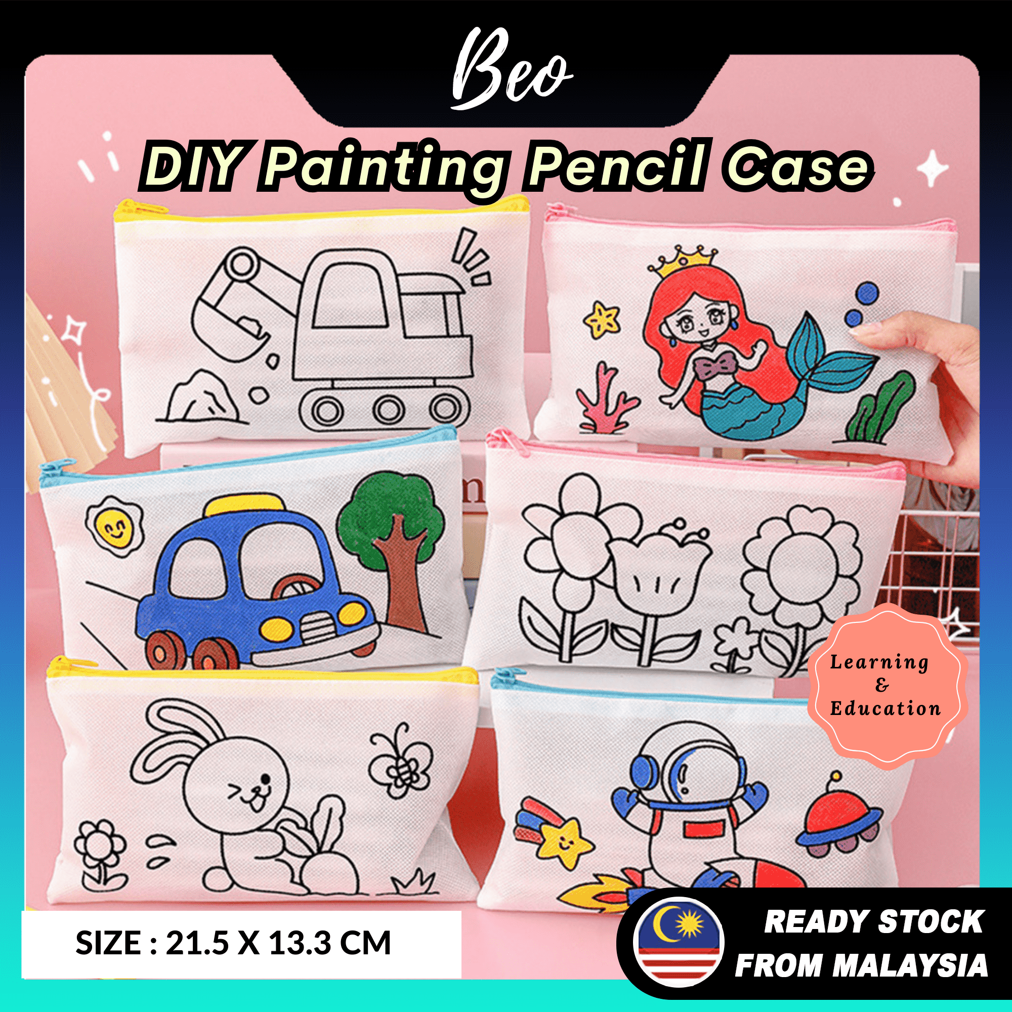 DIY Painting Pencil Case Art and Craft Kindergartens Kids Toys Party ...