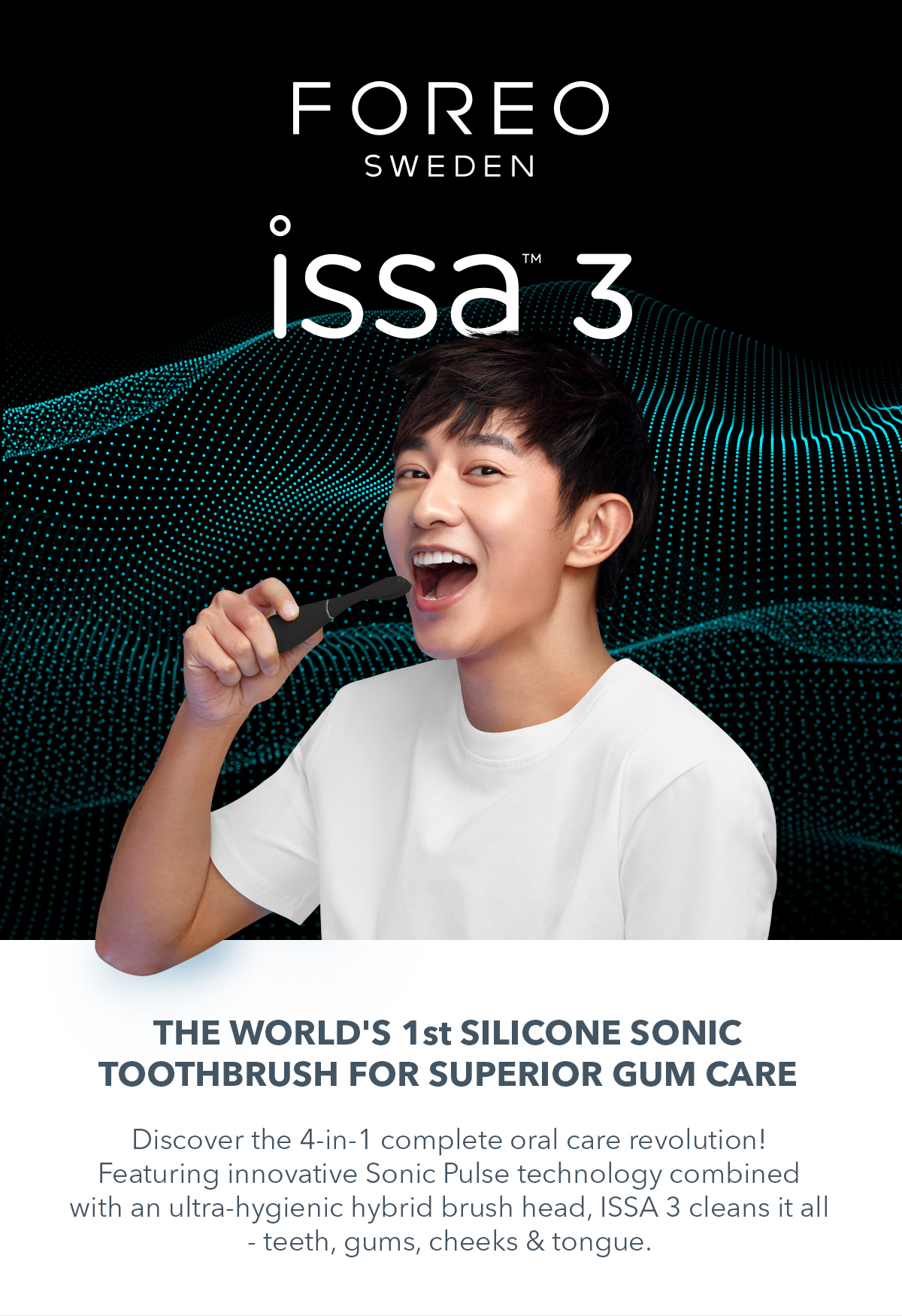 FOREO ISSA 3 Ultra-Hygienic 4-in-1 Silicone Sonic Electric Toothbrush ...