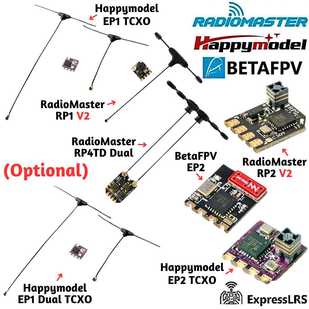 Happymodel Radiomaster BetaFpv EP1/EP1 Dual/EP2/RP1 V2/RP2 V2 RX 2.4G ...