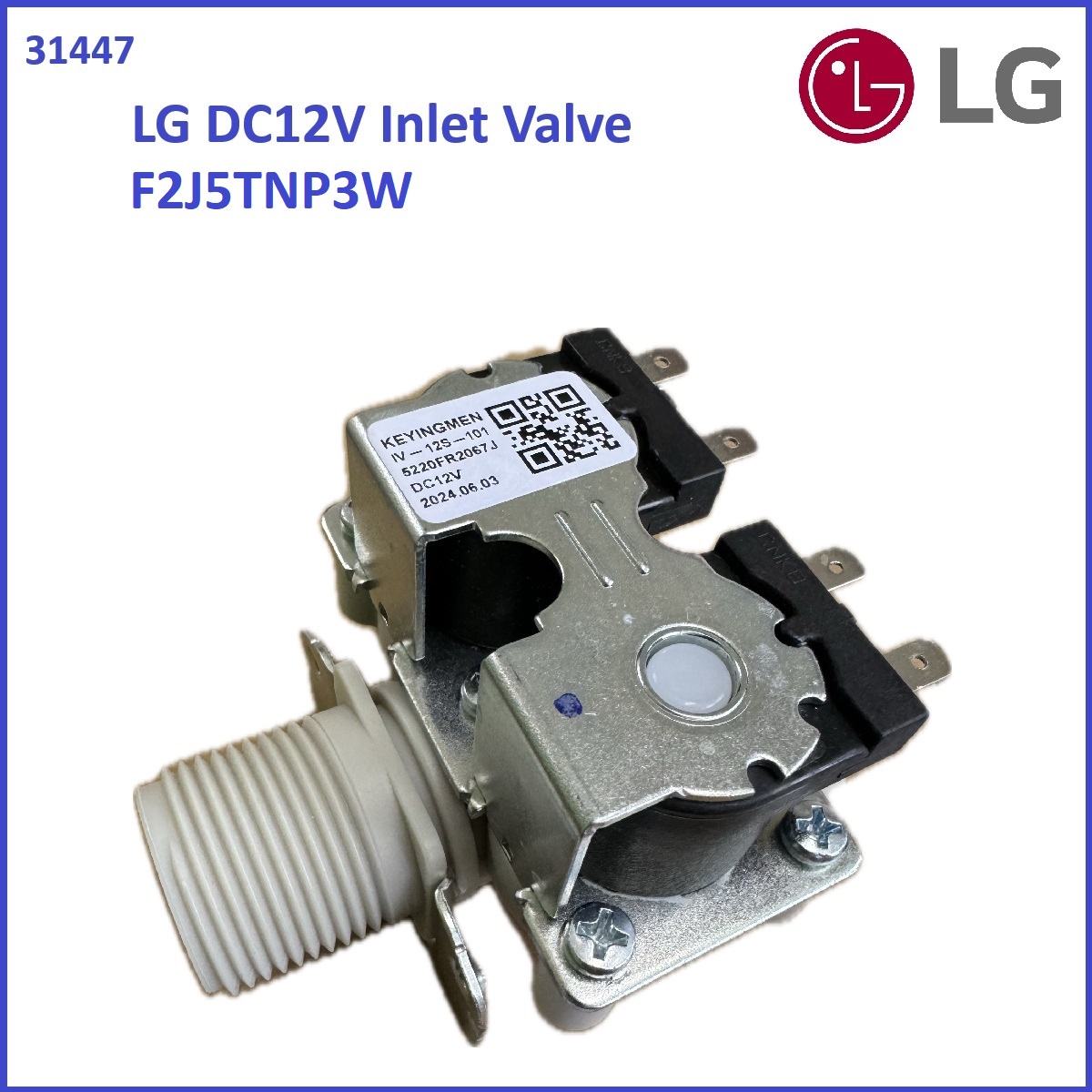LG F2J5TNP3W / FV1450S4V / FV1450S4W DC12V Inlet Valve 5220FR2067J for ...