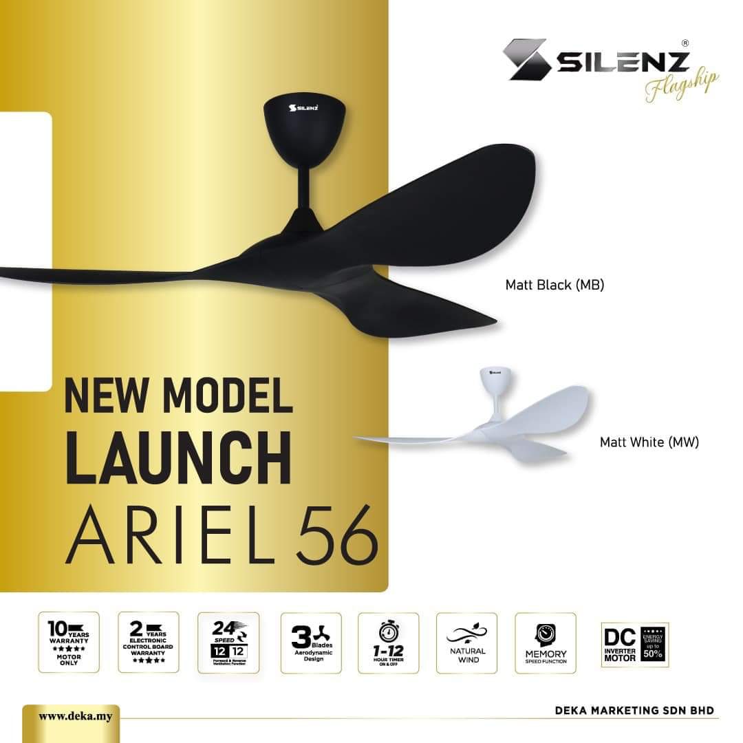 SILENZ ARIEL 3B 56 inches DC Motor Ceiling Fan with Remote Control ...