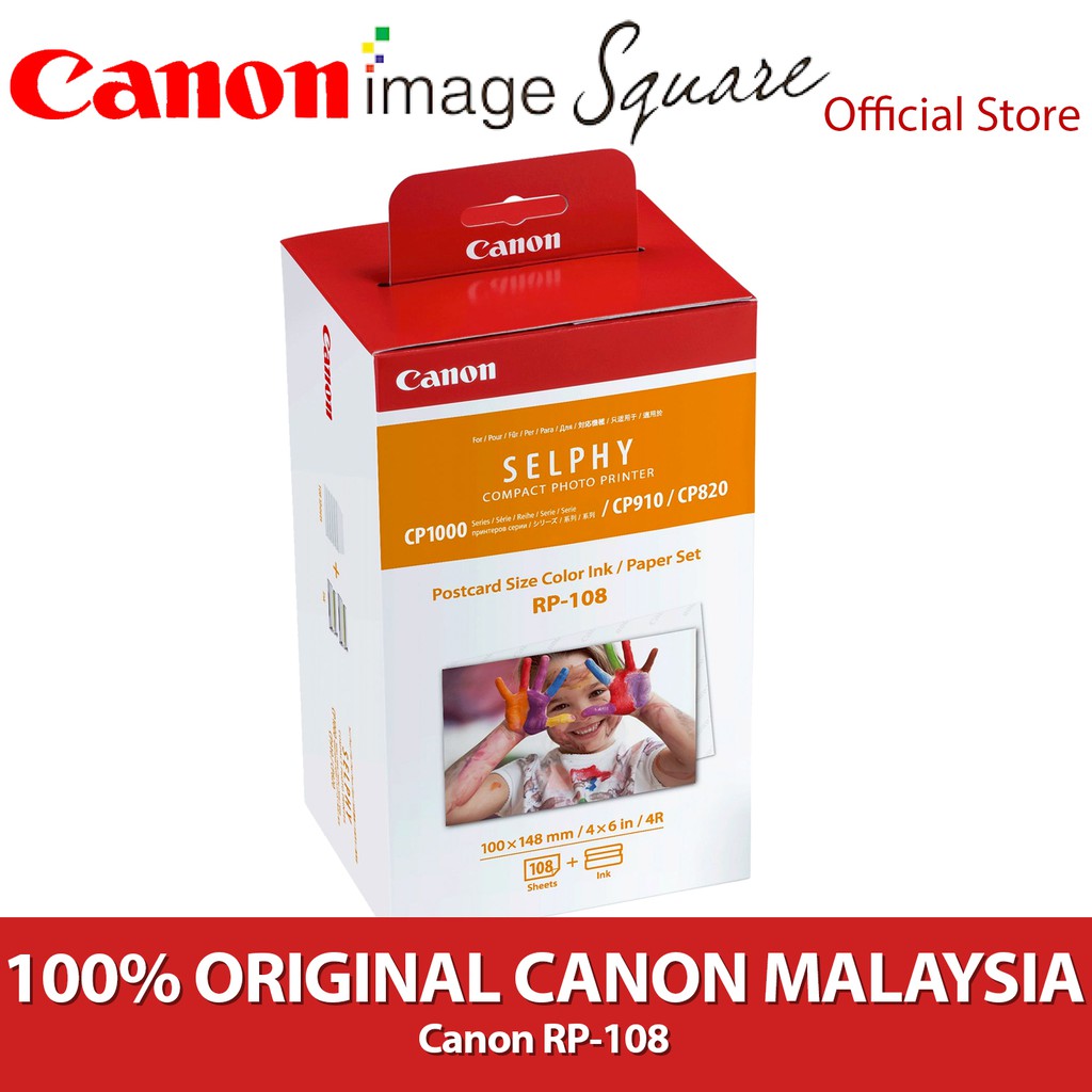 Canon RP-108 RP108 Color Ink & 4R Paper Set For Selphy printer CP910 ...
