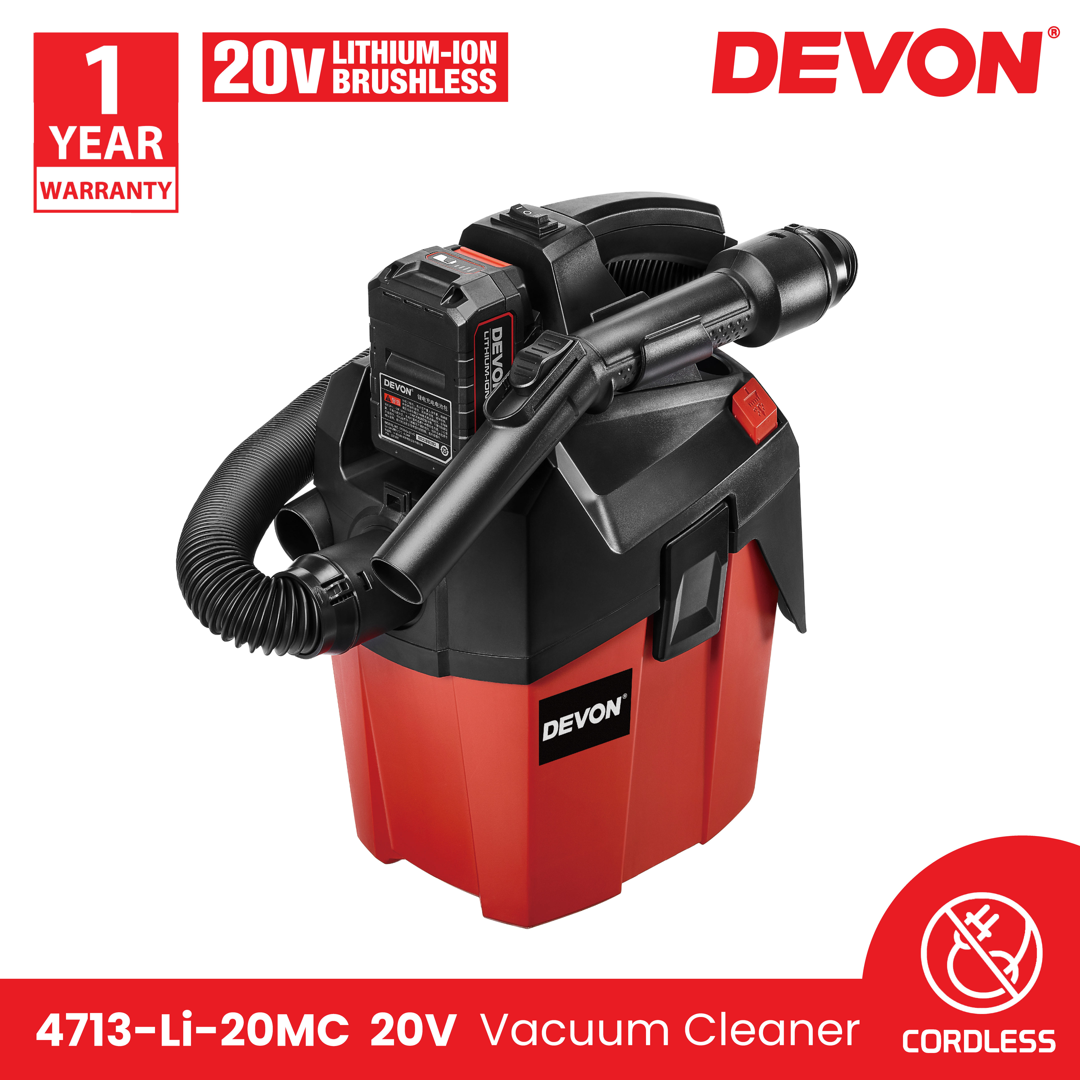 DEVON 4713-Li-20MC 20V Lithium-Ion Cordless Vacuum Cleaner | Shopee ...