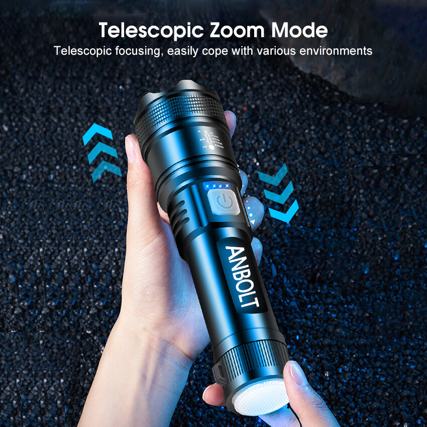 Lampu Suluh White Laser Super Bright Flashlight 3 Mode C Type ...