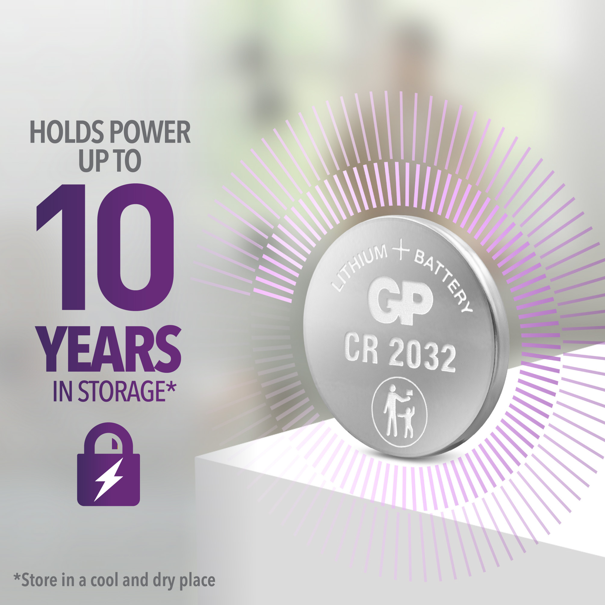 GP Extra Lithium Coin Cells Battery CR2032 [Card of 10] (5004LC AWI L14 ...