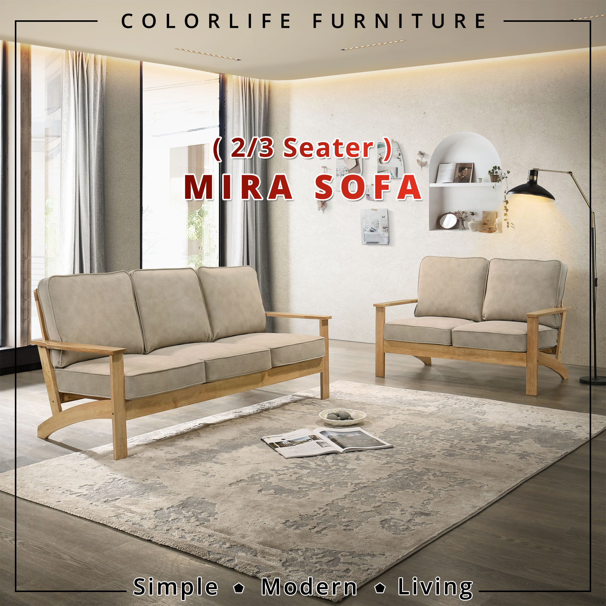 Color Life Mira Sofa (2/3/2+3 Seater) / Pet Friend Sofa/ Easy Clean Fabric Sofa | Shopee Malaysia