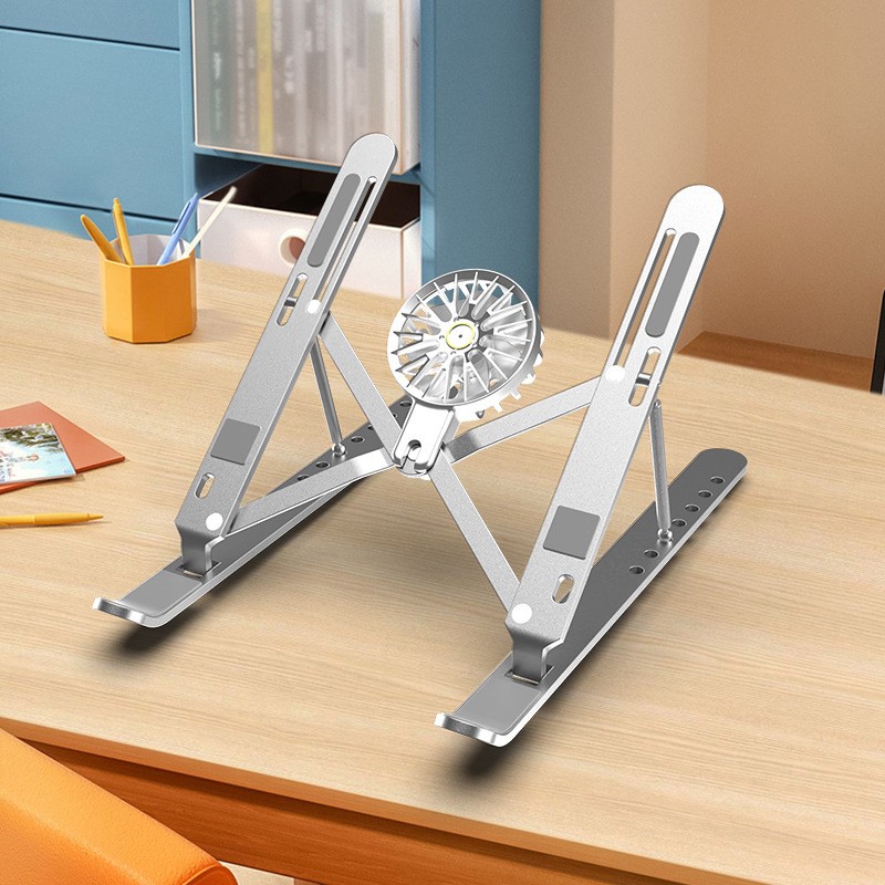 Laptop Stand Aluminium Adjustable Heatsink Fan Cooler Holder Metal DJ ...