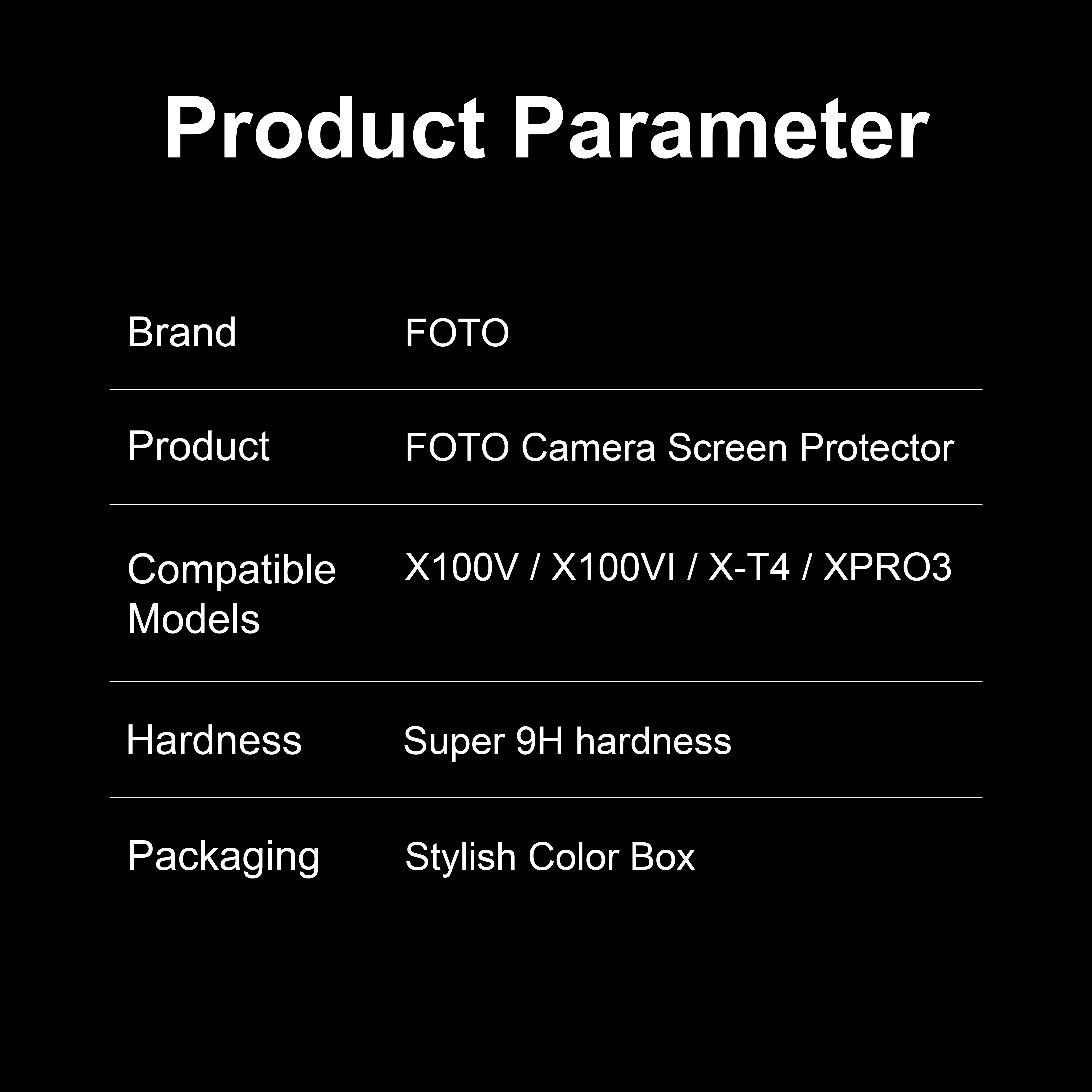 FOTO Fujifilm X100VI Screen Protector X100VI Tempered Glass For ...