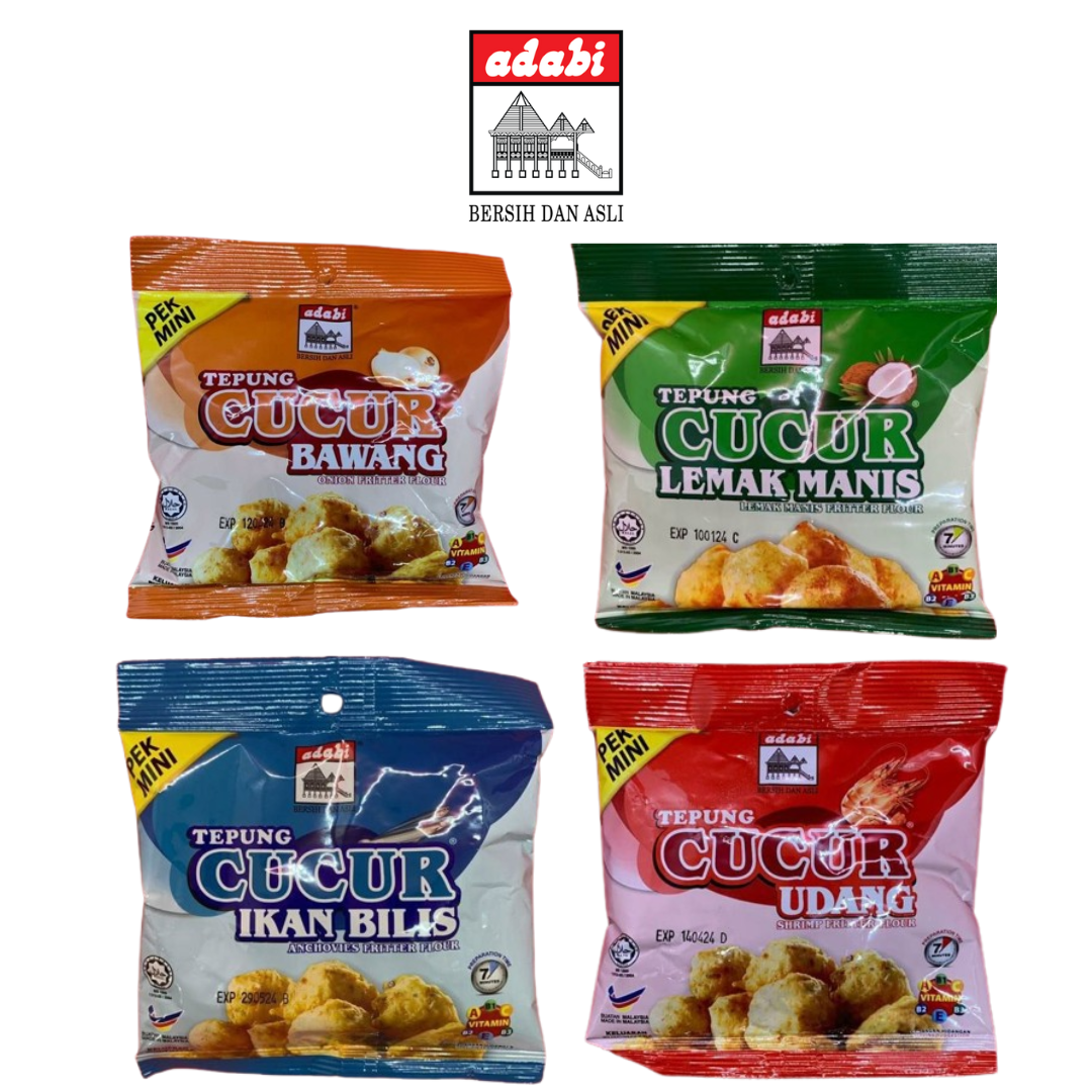 ADABI Pek MINI Tepung Segera 130g - Cucur Bawang | Cucur Udang | Cucur ...