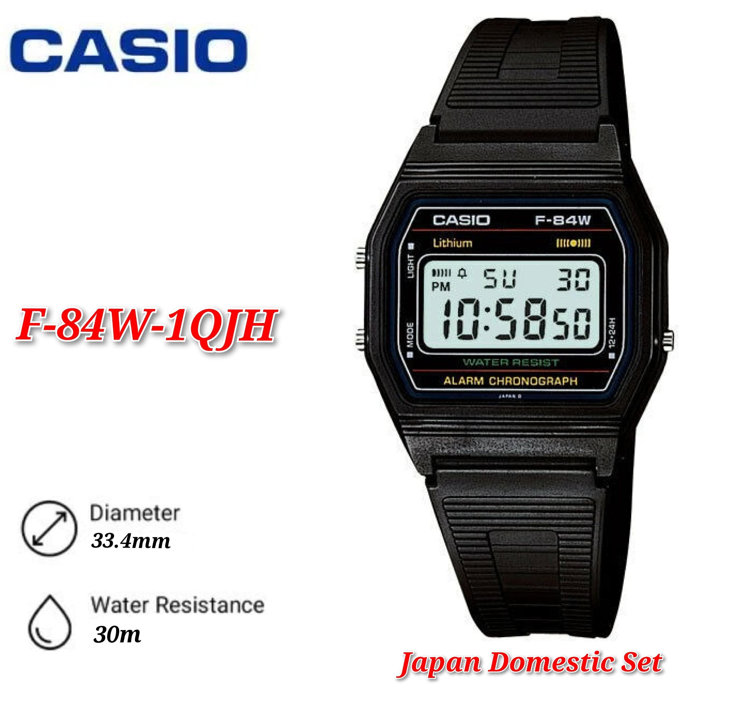 (Japan Set) CASIO STANDARD F-84W-1 / F-84W-1QJH watch men's .. | Shopee ...
