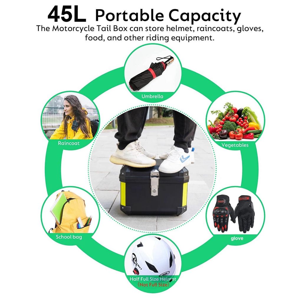 BOX Motor 45L Coocase Box ABS top box Motorcycle Box Belakang Top Box ...