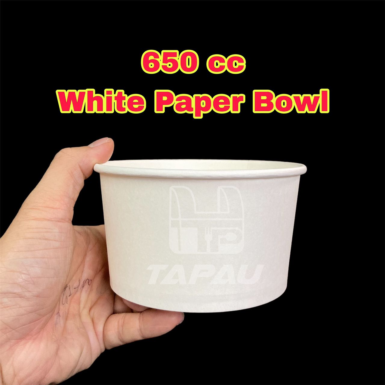 TAPAU - 650cc Disposable Paper Bowl ( 50pcs± ) White 650cc PAPER BOWL ...