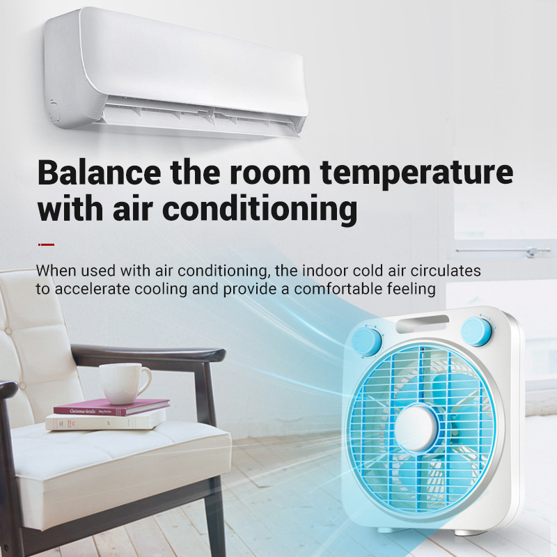 Desk Fan Portable Electric Fan Desktop Silent Square Electric Fan ...