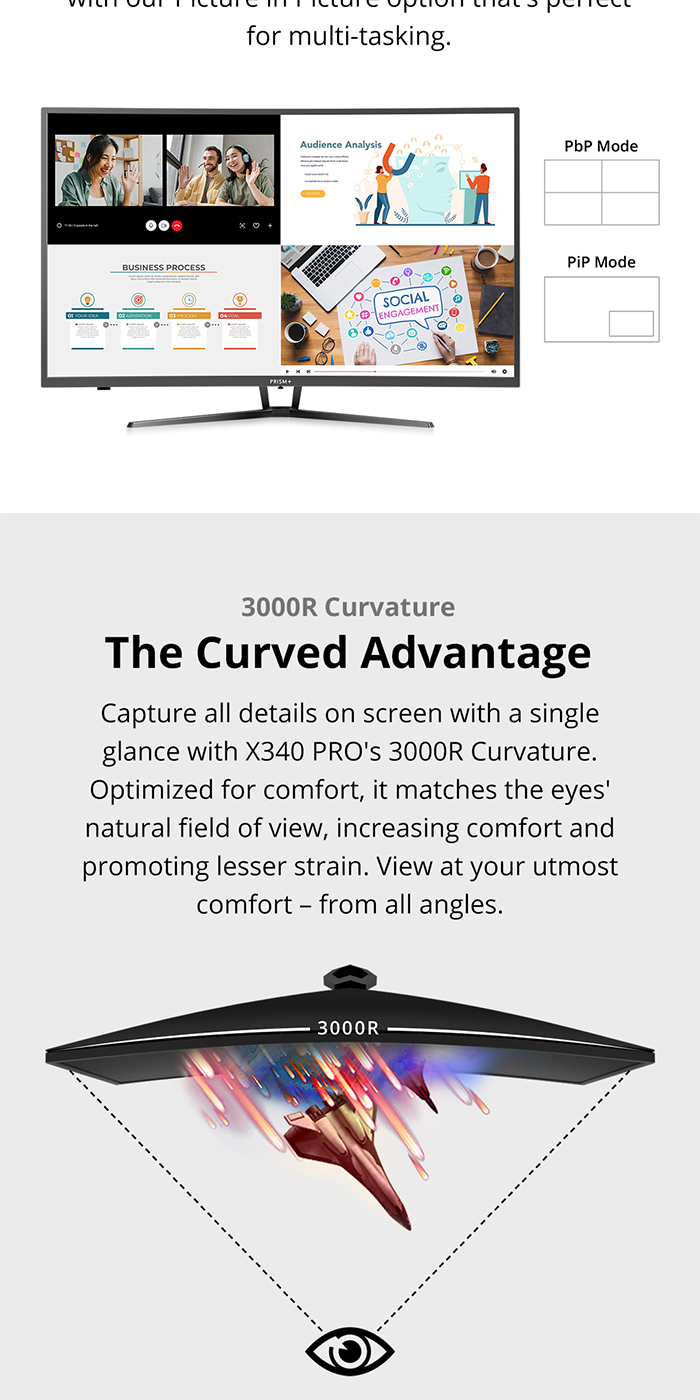 PRISM+ X390 PRO 39" 165Hz 1ms Curved QHD [2560 x 1440] Adaptive-Sync ...