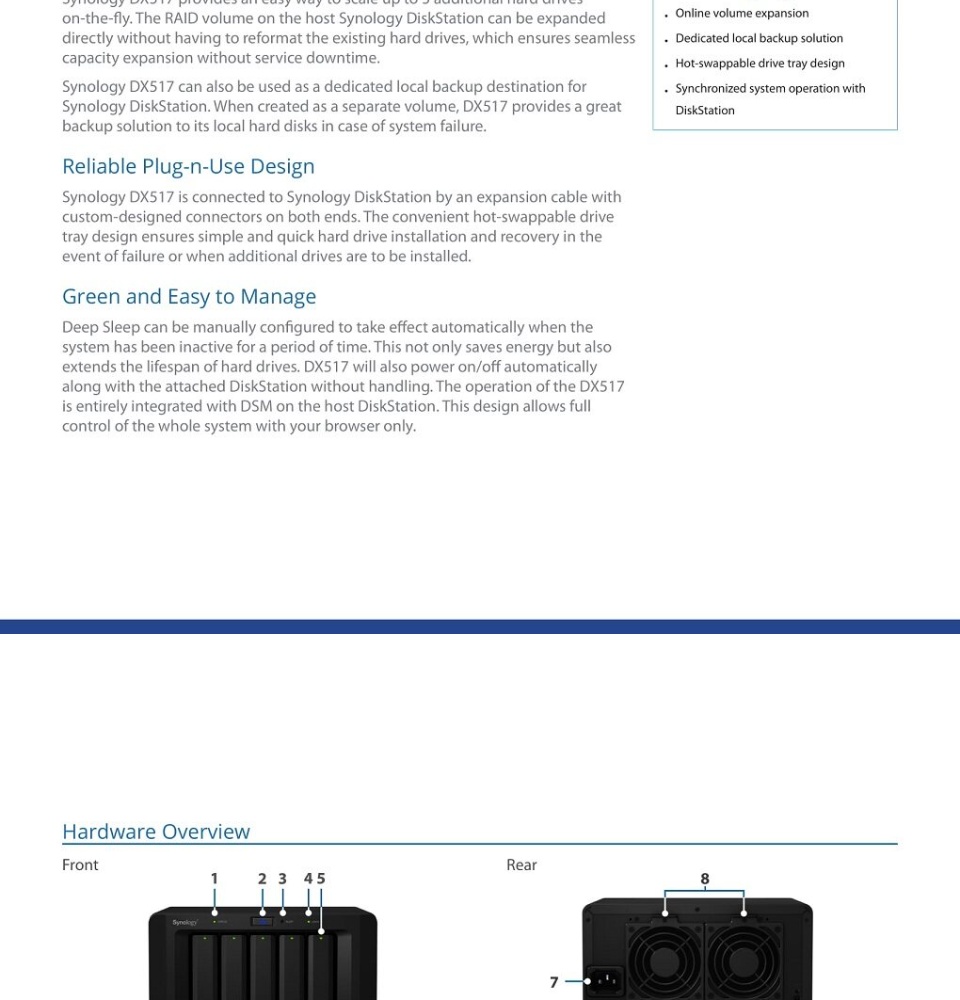 Synology DX517 5-Bay Expansion Enclosure | Expansion Unit DX517 ...
