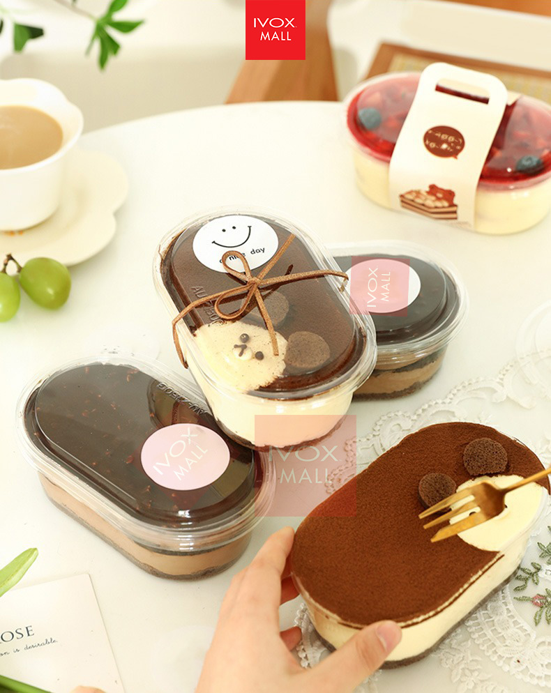 280ml / 500mI / 700ml Transparent Oval cake box / Pudding box / Mousse ...