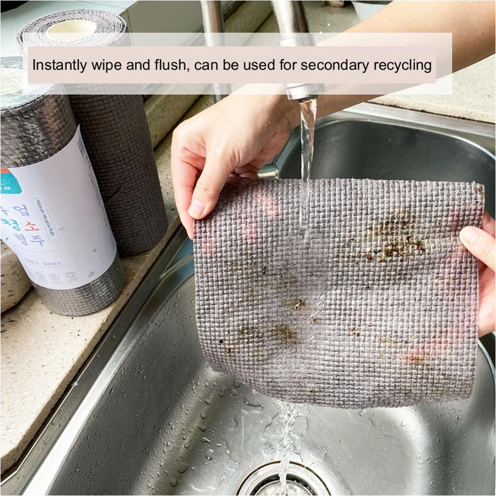 200pcs Roll Disposable Kitchen Towel Tissue Wipe Lazy Rag Washable Wet ...