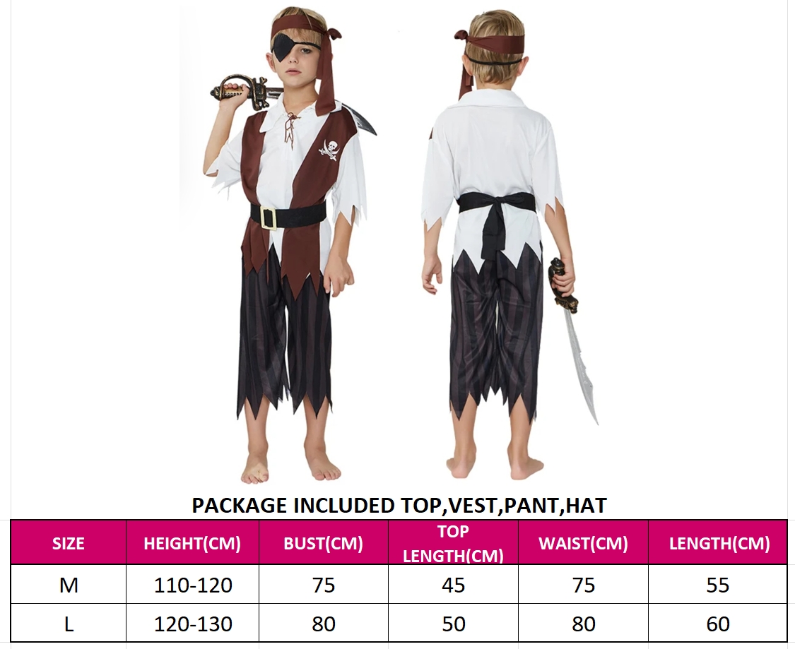 MYLITTLELASS Children Valiant Pirate Little Boy´s Party Pretend Play ...