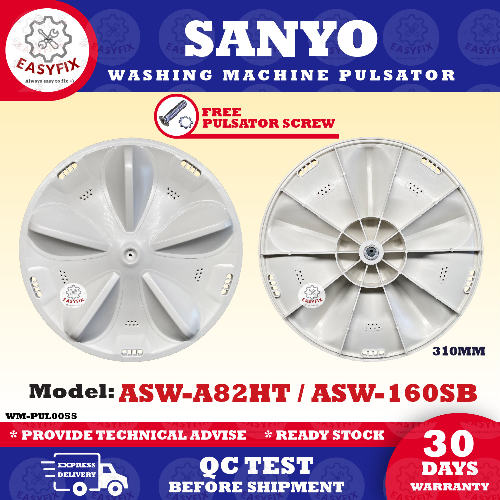 ASW-A82HT / ASW-160SB SANYO WASHING MACHINE PULSATOR (PINGGAN MESIN ...