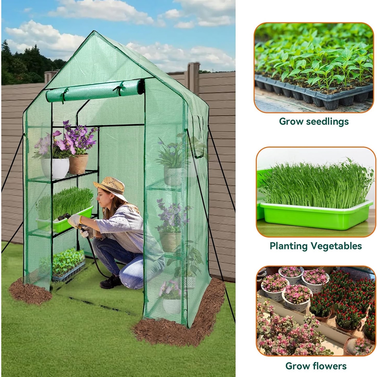 IPRO Greenhouse Mini Balcony succulent flower room sprout nursery pot ...