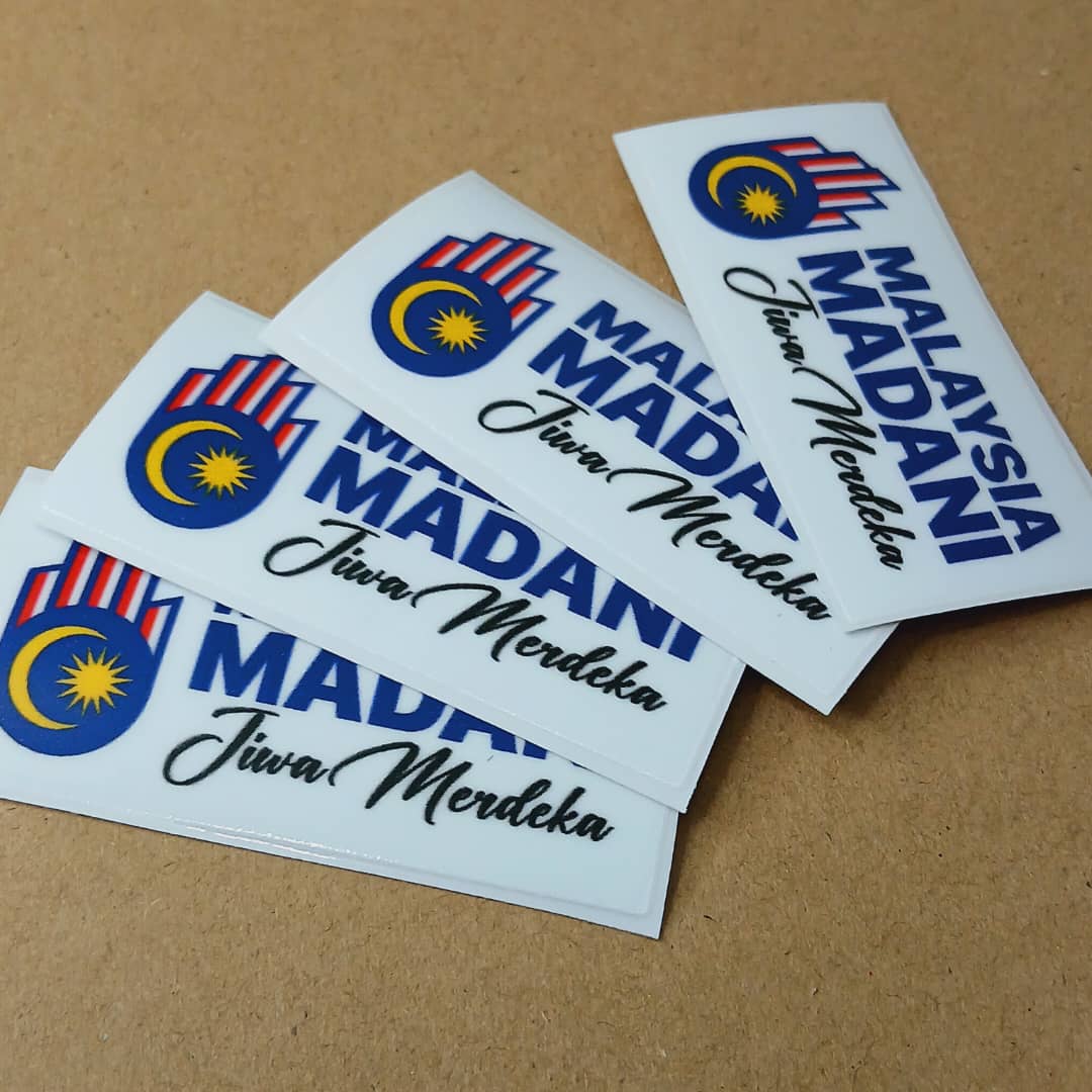 Sticker Merdeka Malaysia Madani Merdeka UV DTF Sticker (SIZE: 7CM X 3CM ...