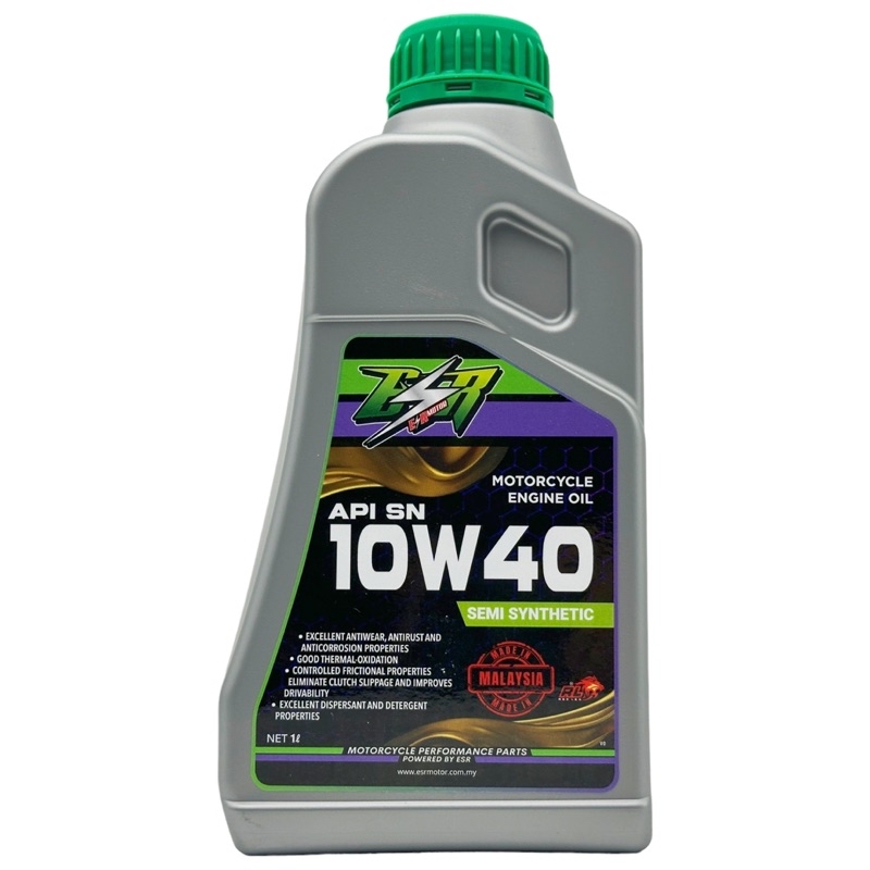 ESR MOTOR ENGINE OIL 1L SEMI SYNTHETIC 10W40 15W50 MINYA HITAM ESR ...