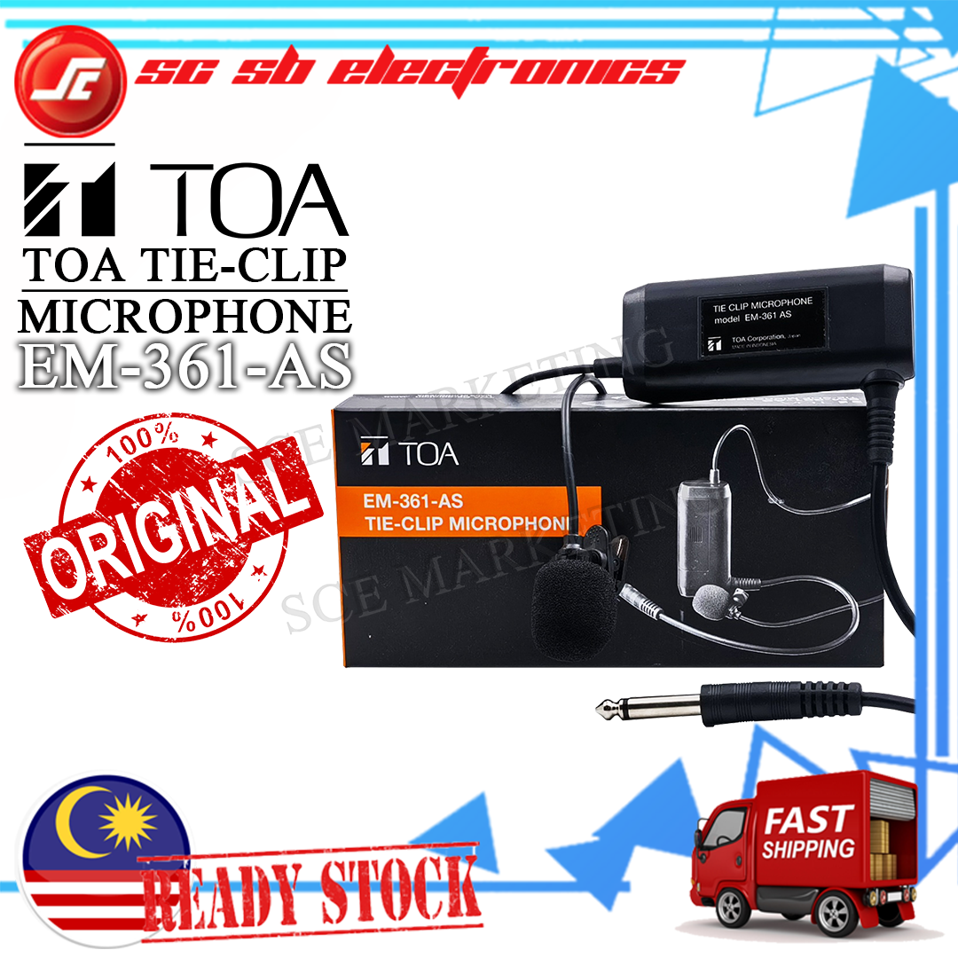TOA ORIGINAL TIE-CLIP MICROPHONE WITH 7 METER CABLE - EM360 / EM-360 ...