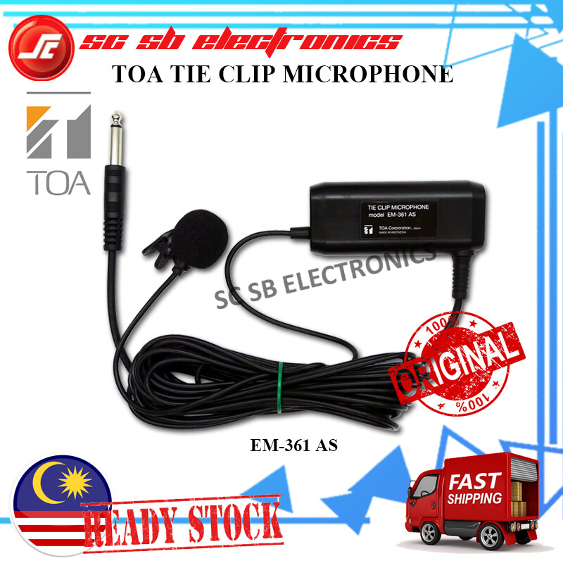 TOA ORIGINAL TIE-CLIP MICROPHONE WITH 7 METER CABLE - EM360 / EM-360 ...