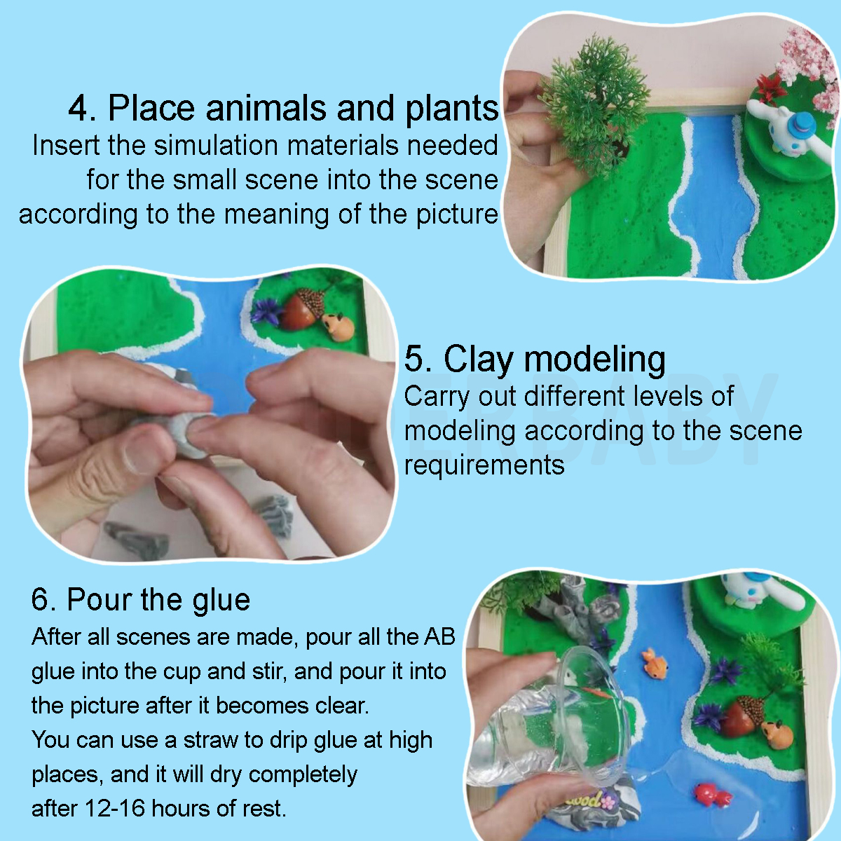 DIY Micro Landscape ART 3D Handcraft Kids Children Framing Frame ...
