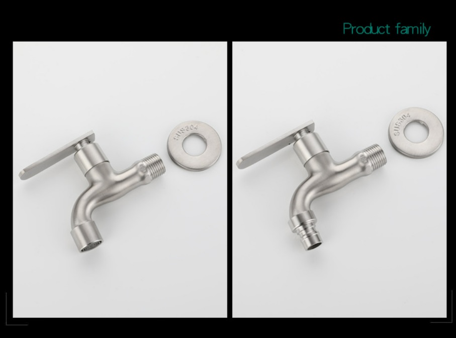 SUS304 Wall Bib Tap Wall Hose Bib Tap Washing Machine Tap Heavy Duty ...