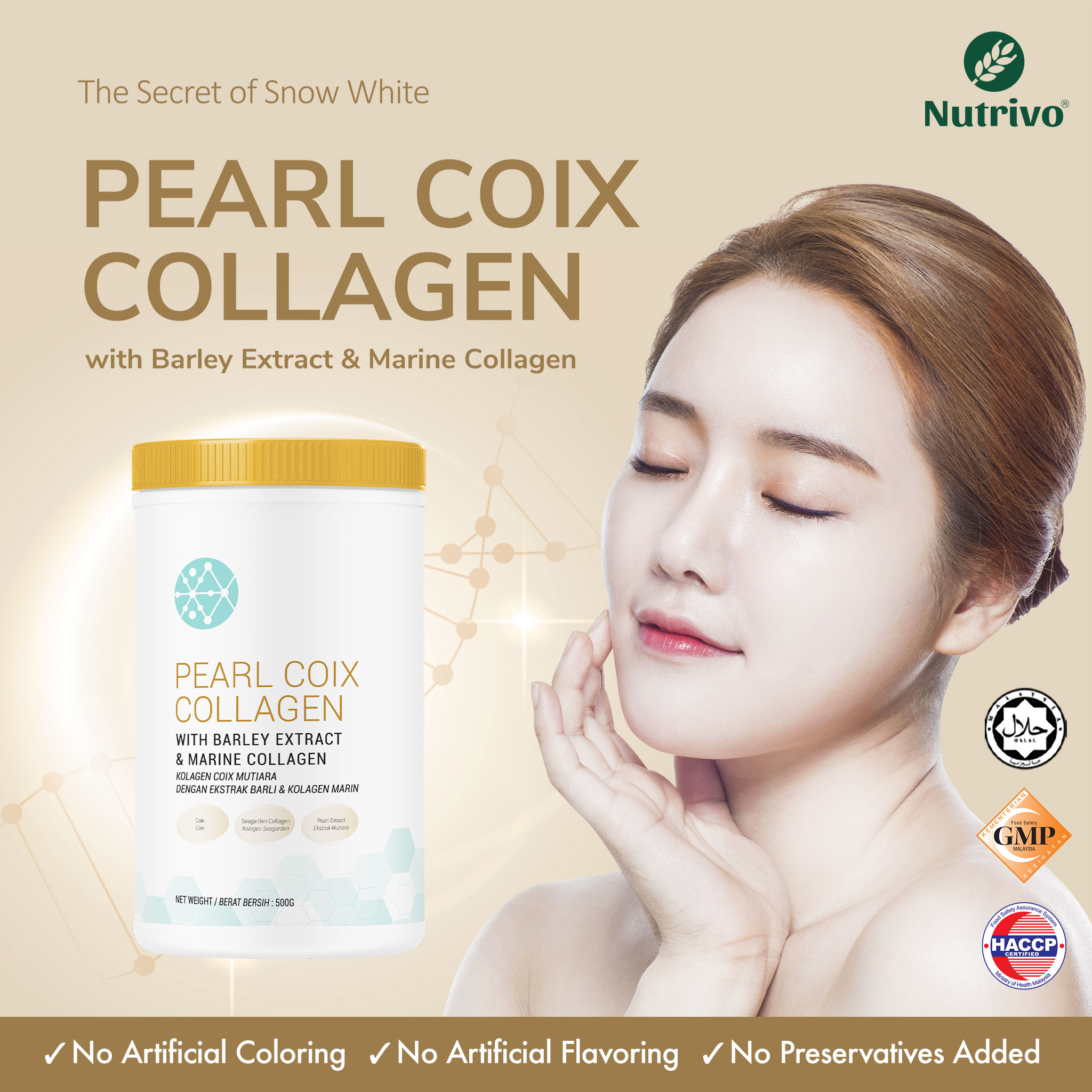 NUTRIVO Premium Pearl Coix Collagen Nutrivo Collagen Powder Collagen ...