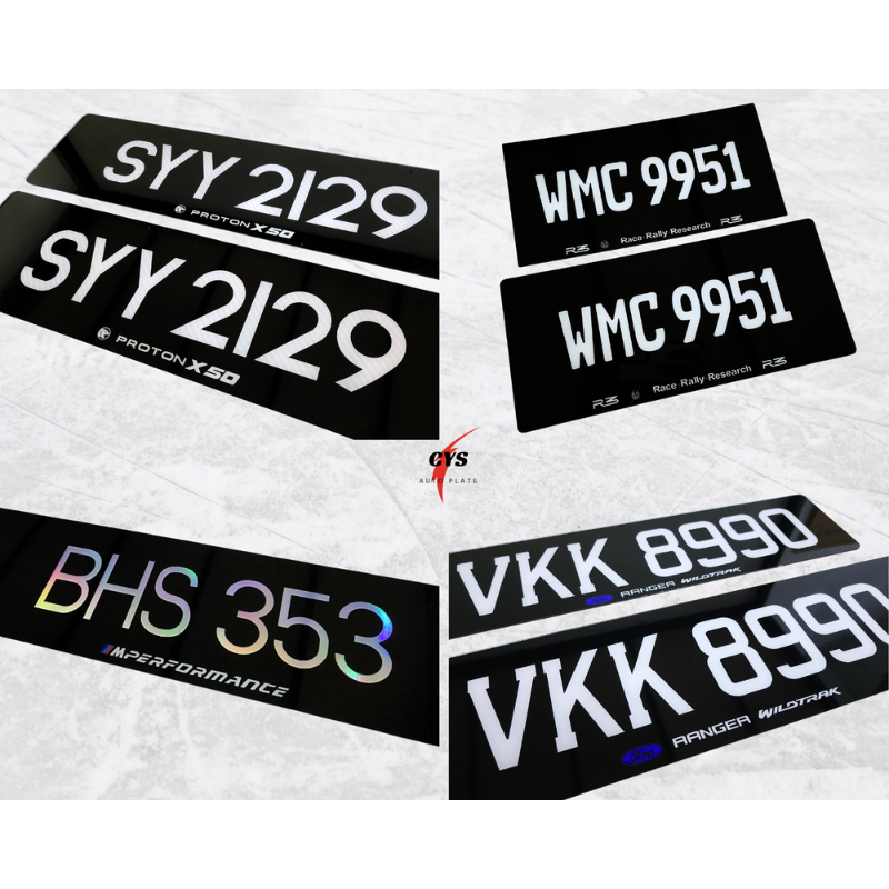 2D Car Number Plate (Tulisan Dalam) 2D Nombor Plat/ Nombor Plat Kereta ...