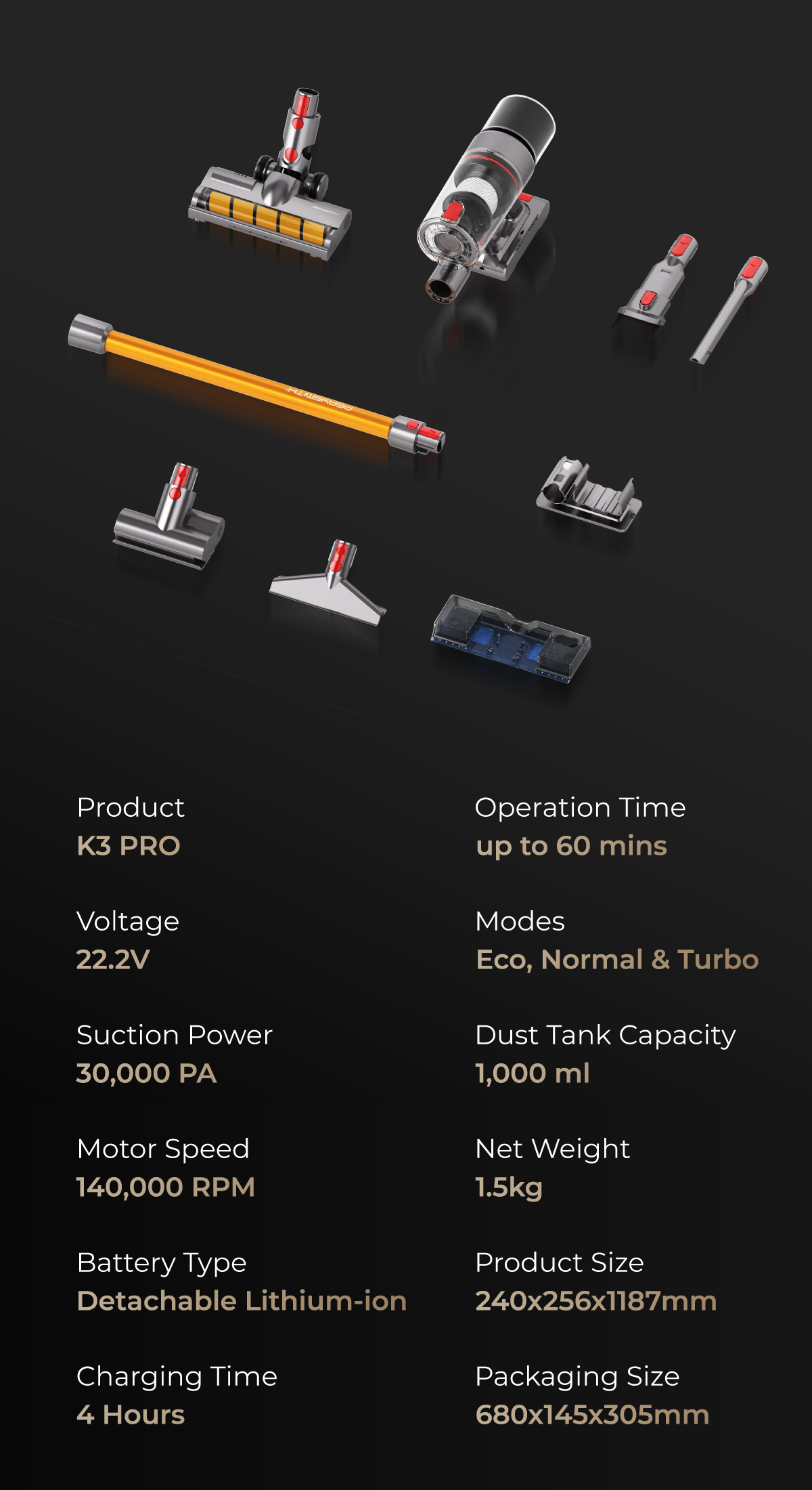 PerySmith Cordless Vacuum Cleaner Xtreme Series K3 Pro | Shopee Malaysia