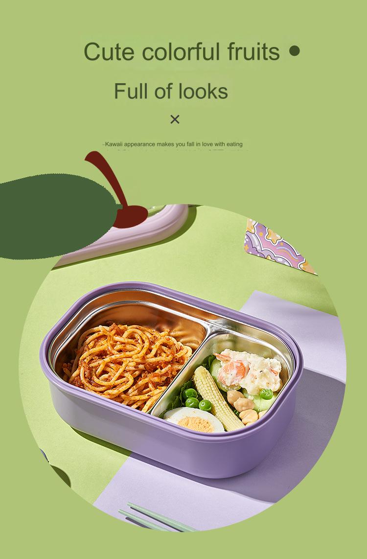 Stainless Steel Lunch Box Food Storage Container Double-Sided Locking ...