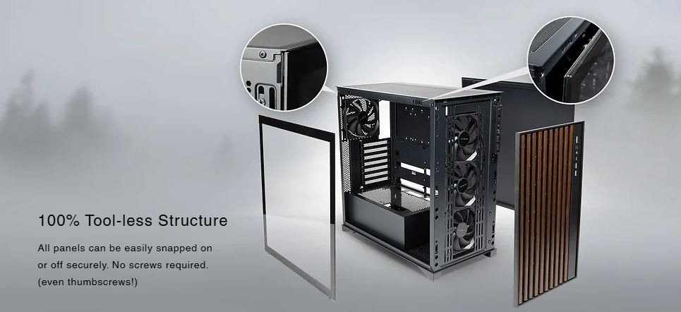Tecware Timber TG ATX PC Case - Black / White # TWCA-TBER-BK / TWCA ...