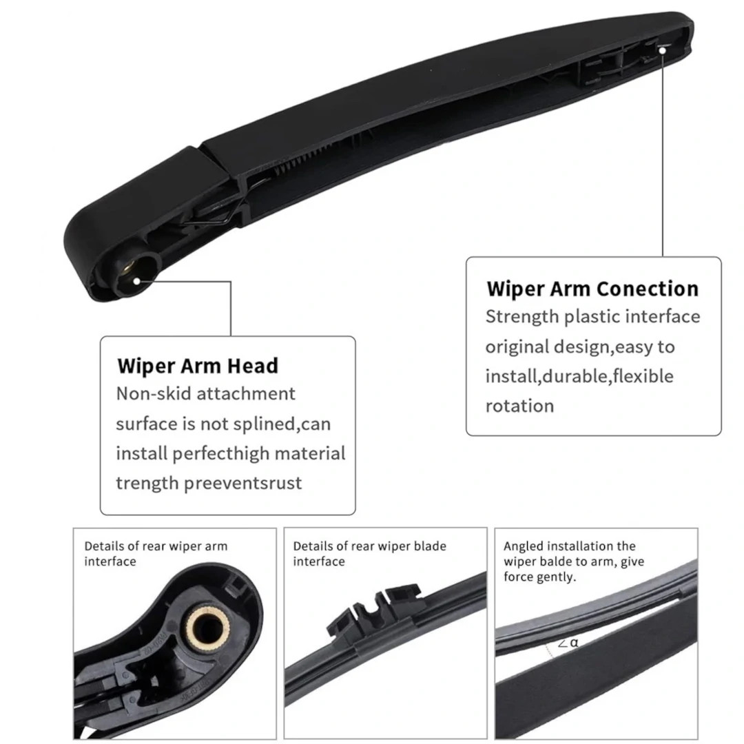 Perodua Kancil Rear Wiper Arm + Blade 12'' Silicone Rubber Rear Wiper ...