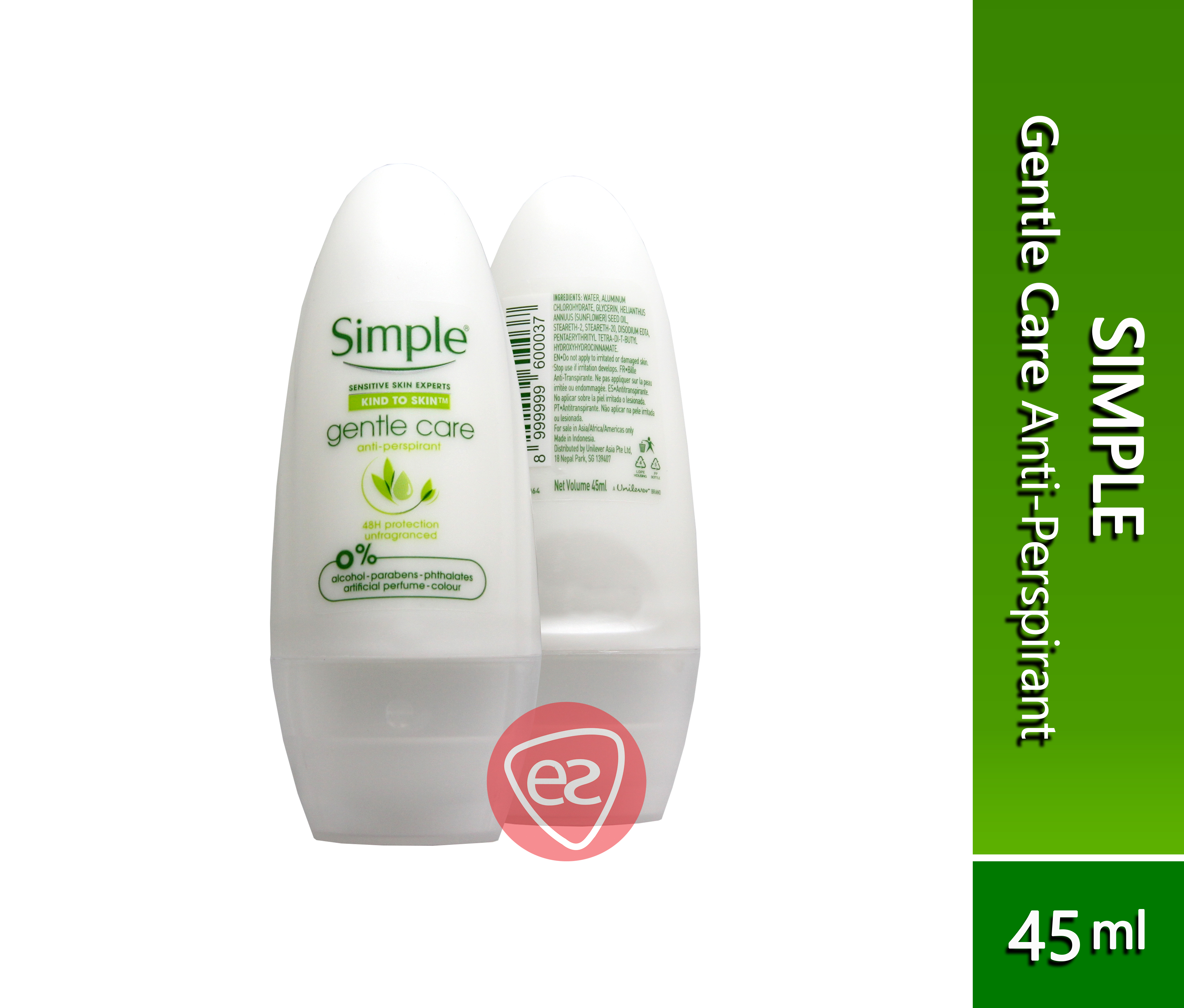 Simple Anti-Perspirant Deodorant Roll-On 45ml (Soothing / Invisible ...