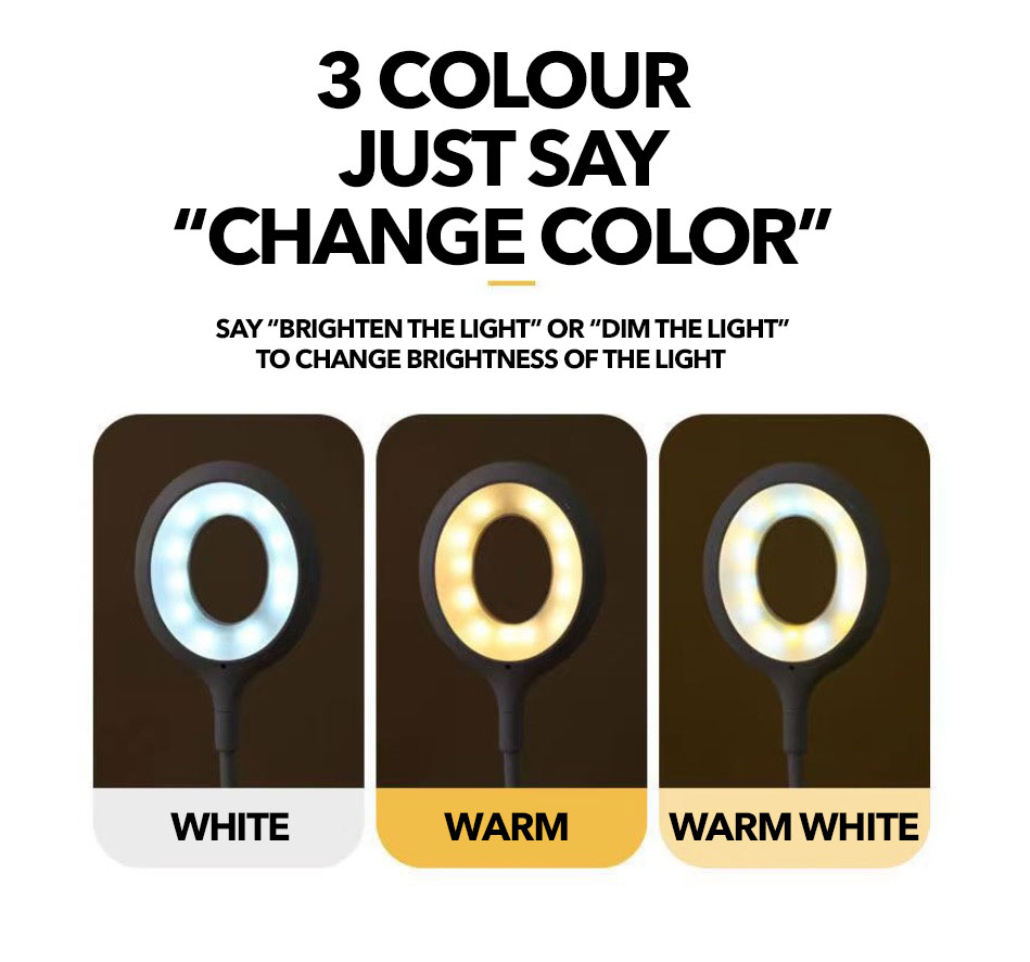 USB Voice Control Light Lamp Voice Sensor Light Switch 3 Colors LED ...