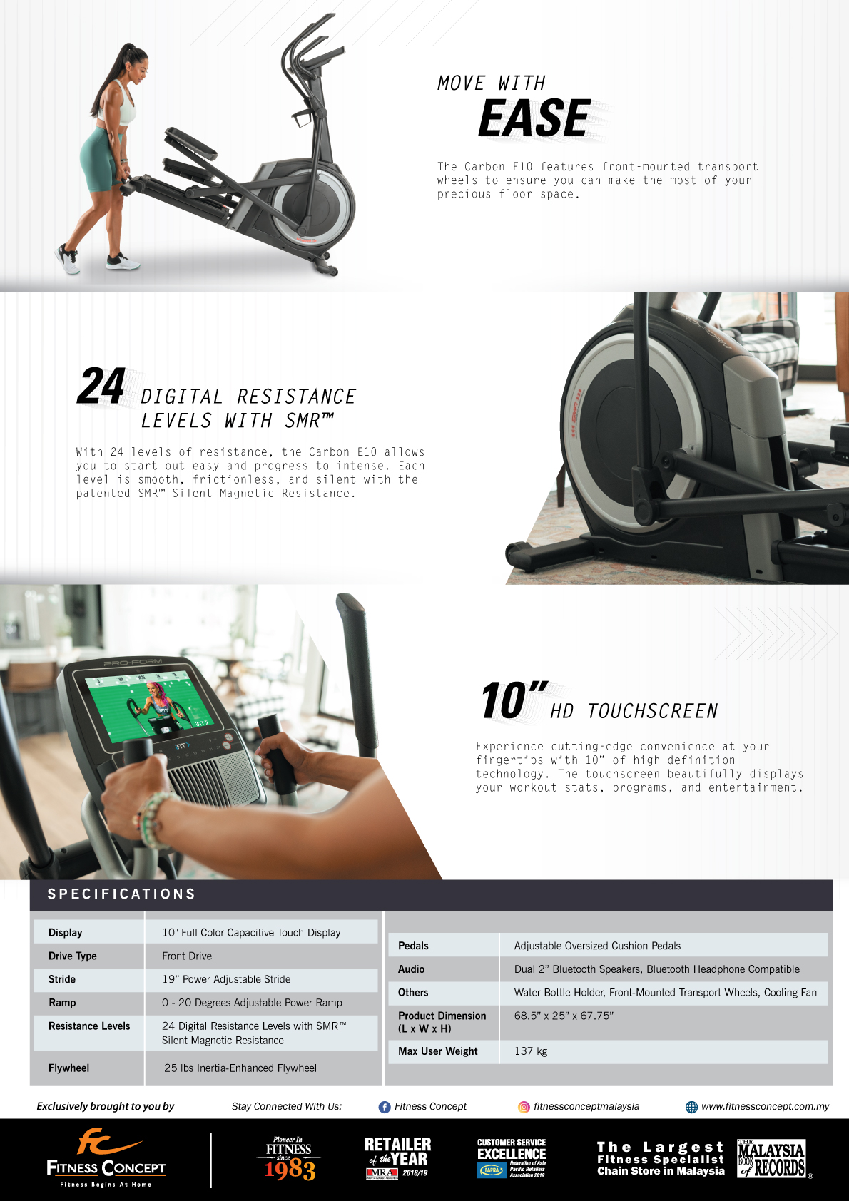 Fitness Concept : ProForm Carbon E10 Elliptical | Shopee Malaysia