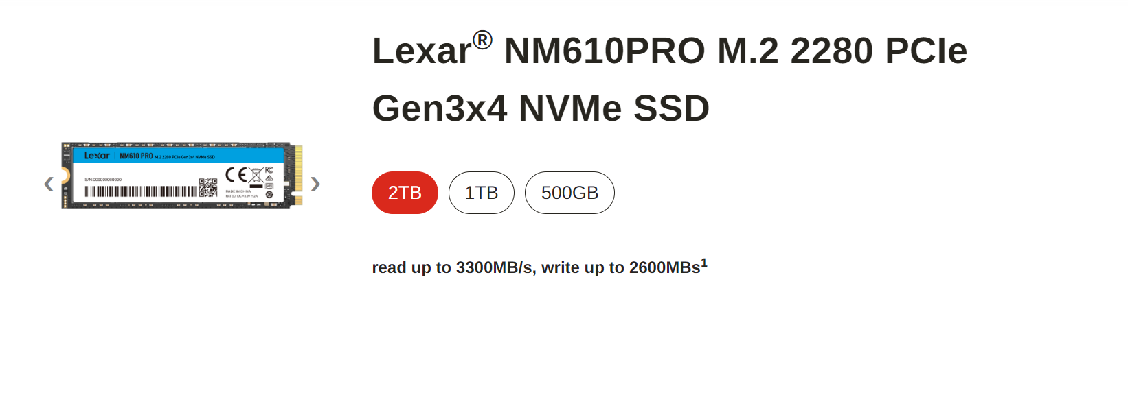 LEXAR NM620 / NM610 PRO 500GB 1TB 2TB NVME GEN3 M.2 2280 SSD Storage ...