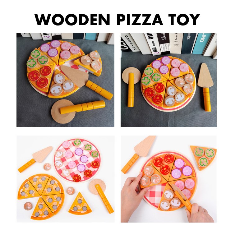 Wooden Pizza Toy Pizza Toys for Kids Pizza Toy Set Mainan Pizza Set ...